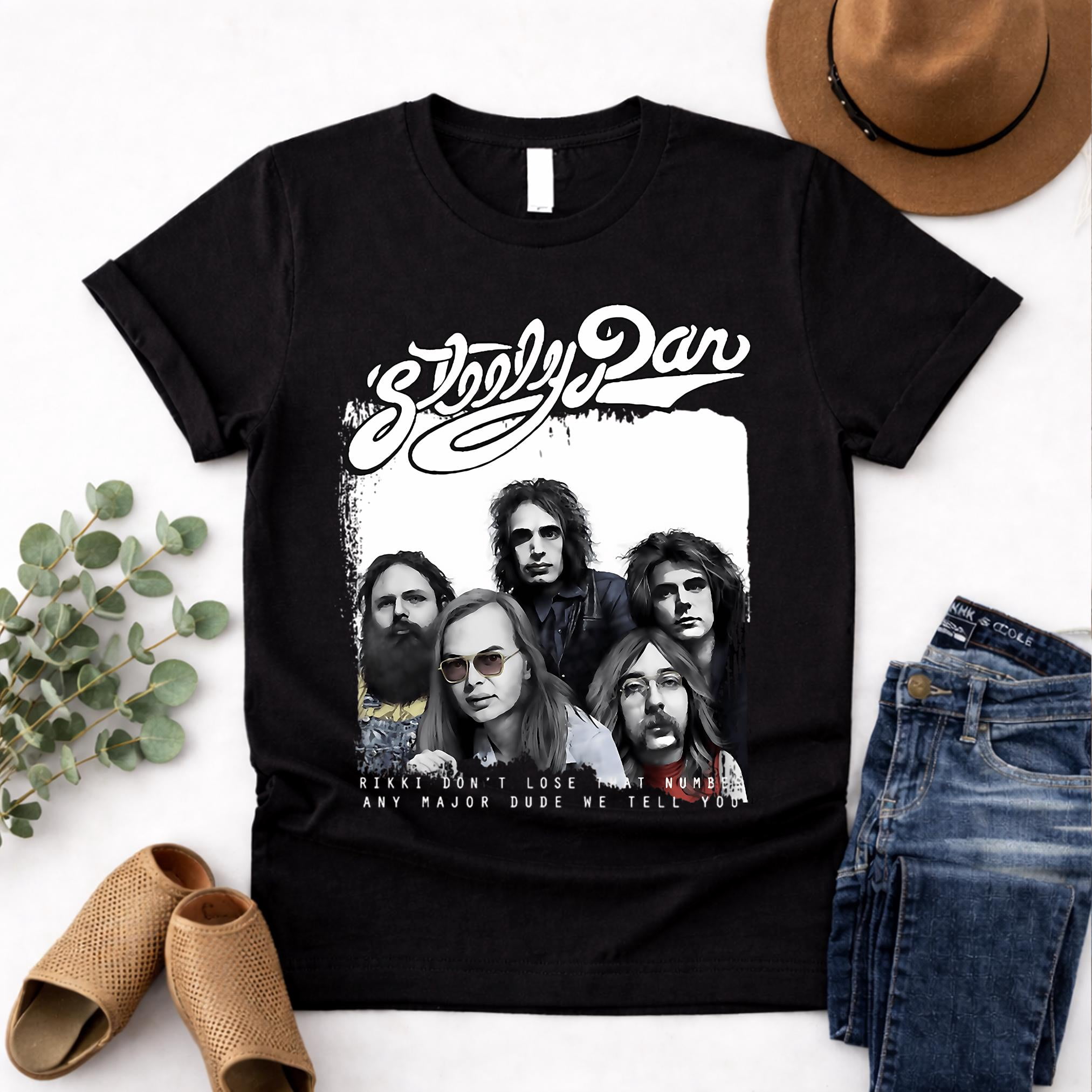 TeeMuse Steely Dan 70s Classic Rock Band T-Shirt, Vintage Music Graphic ...