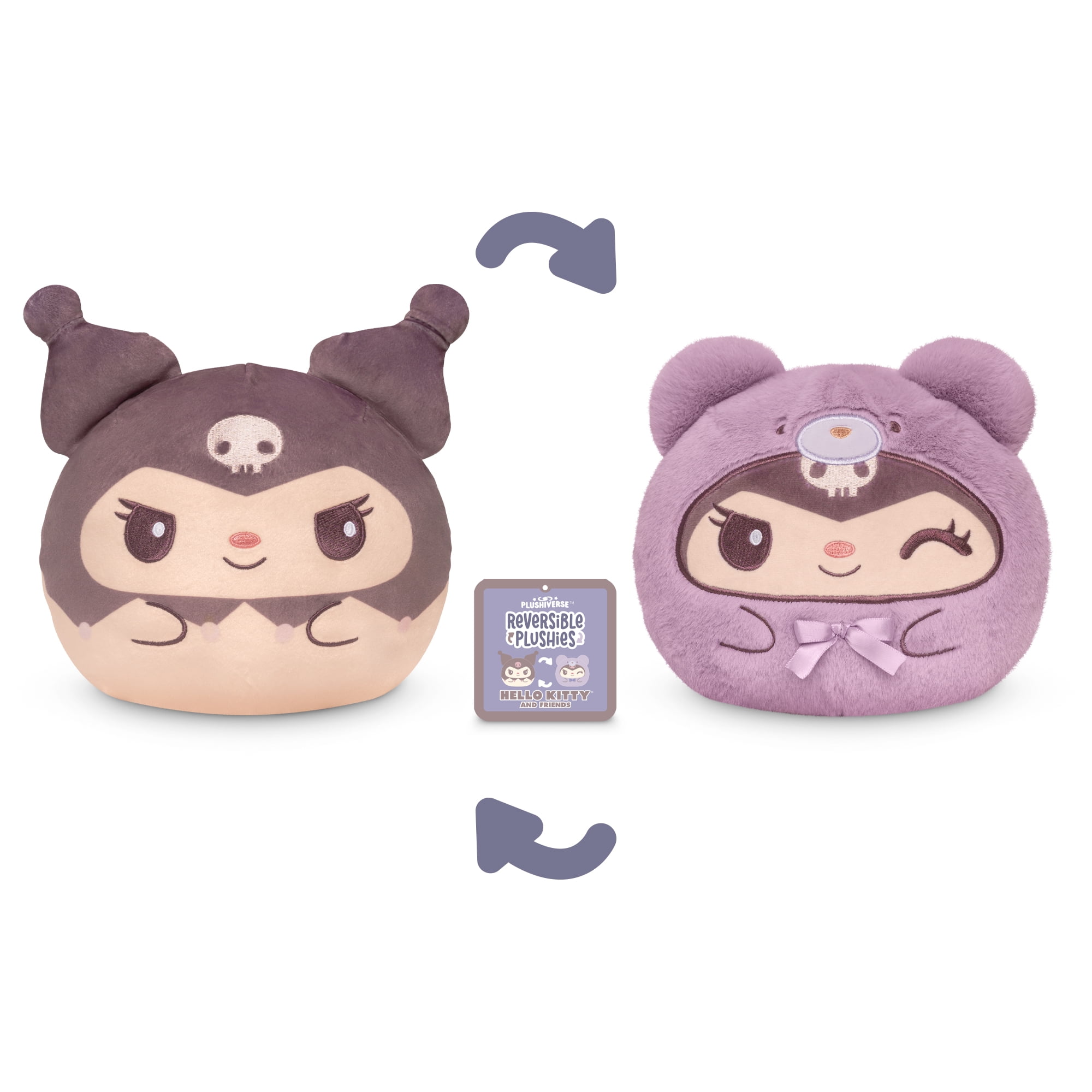 TeeTurtle Sanrio Teddy Bear Kuromi 6 Inch Reversible Plush Toy ...