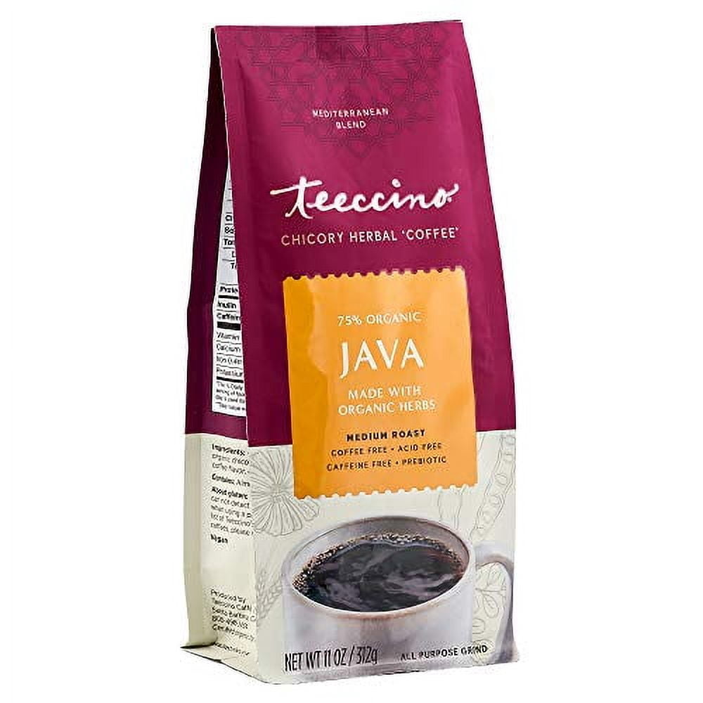 Teeccino Java Chicory Coffee Alternative - Ground Herbal Coffee That’s ...