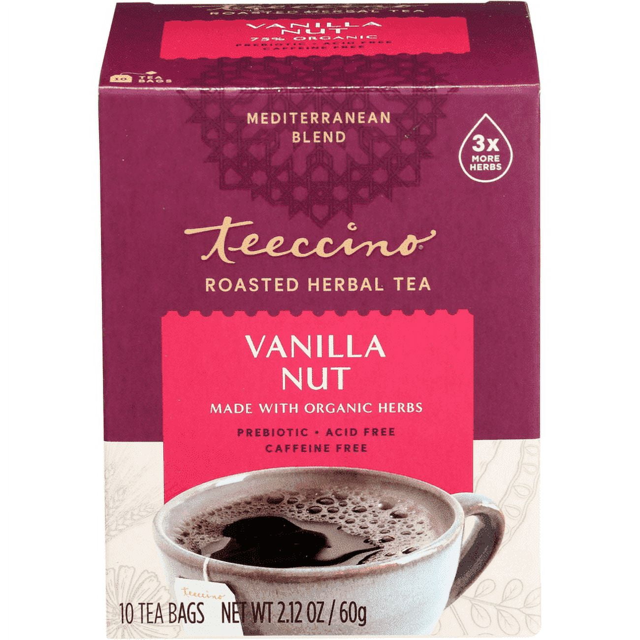 Teeccino Vanilla Nut Herbal Tea - Rich & Roasted Herbal Tea Thatâ€™s ...
