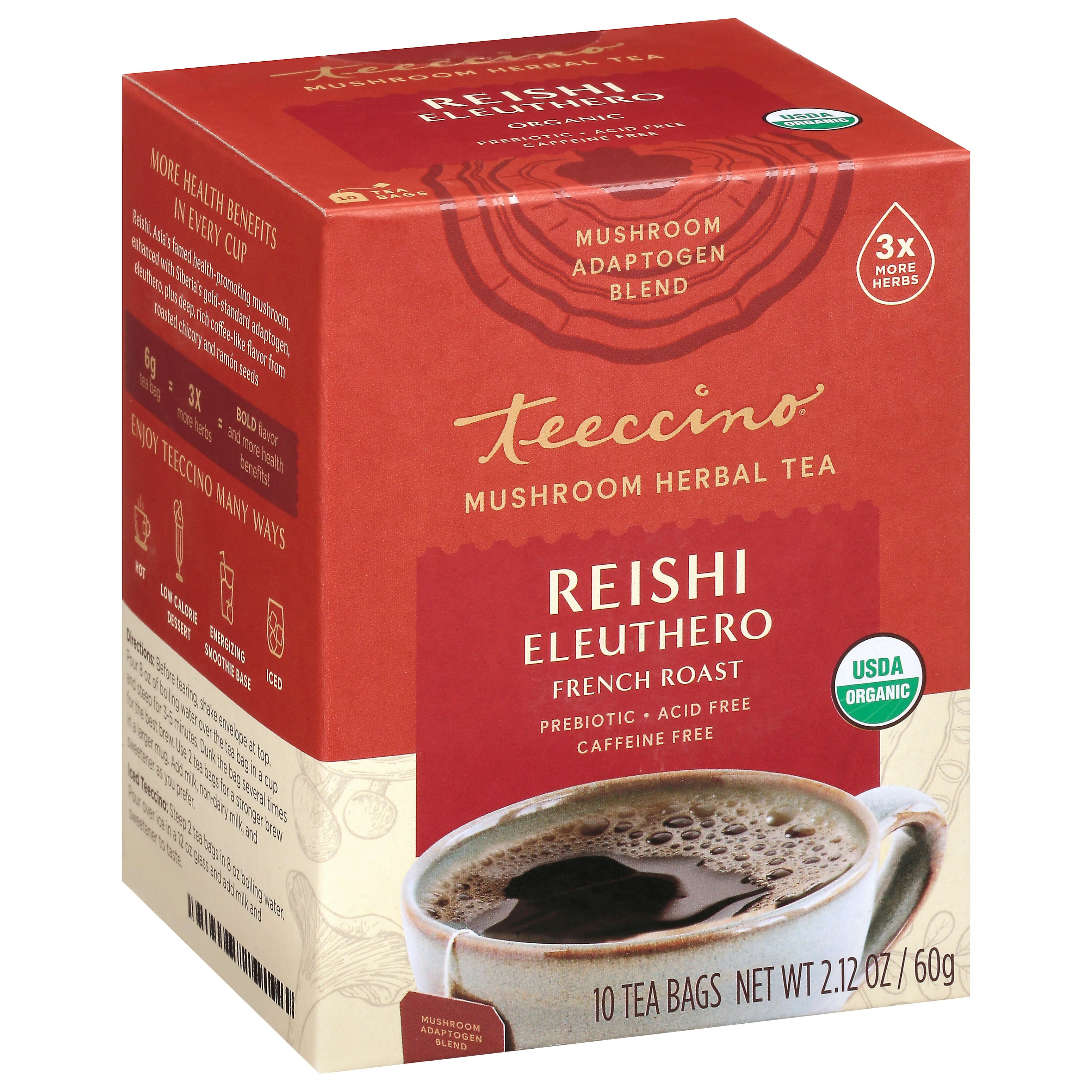 Teeccino Tea Reishi Eleuthe Mushroom (Pack of 6) - Walmart.com