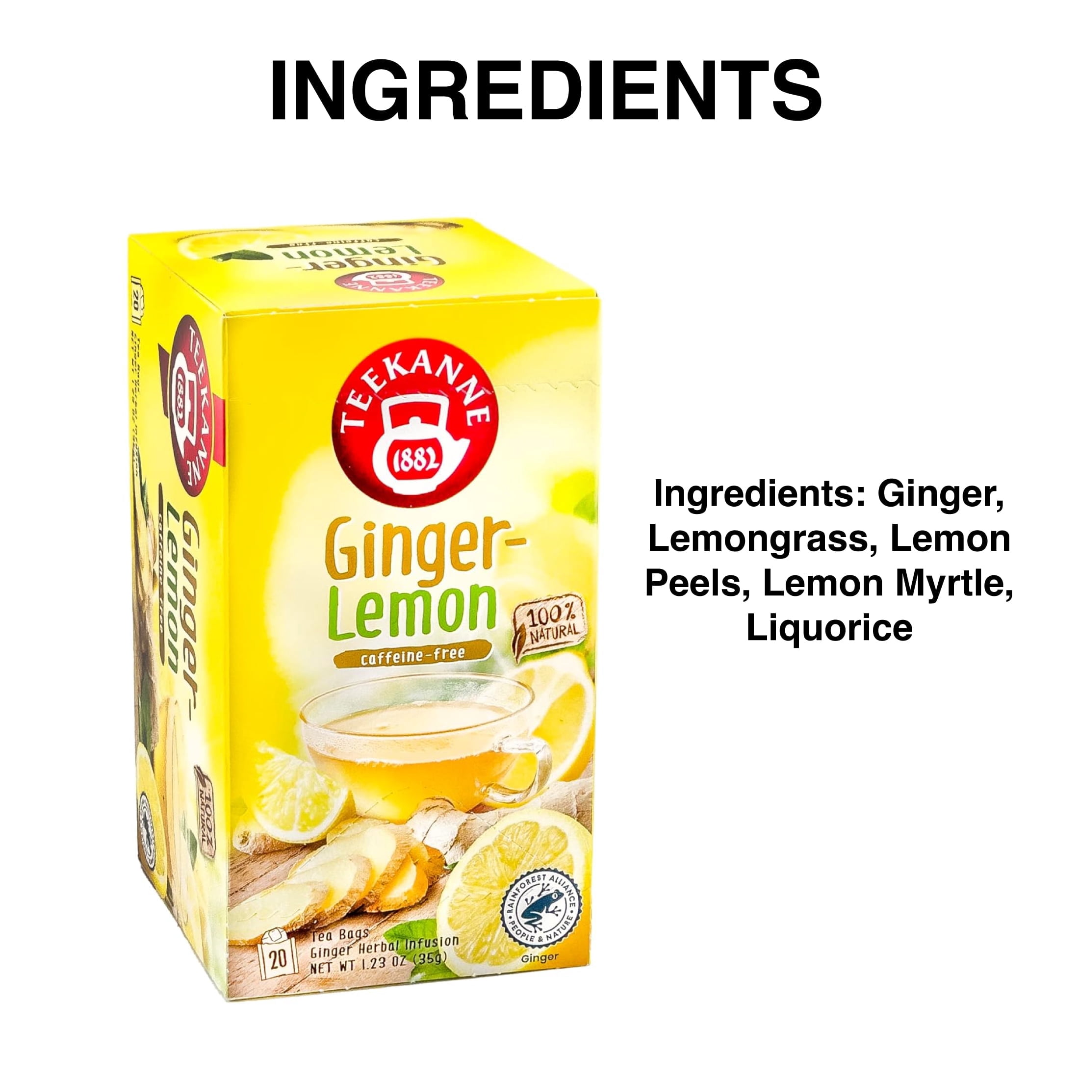 Teekanne Ginger Lemon Tea Caffeine Free Naturally Flavored Zesty Lemon ...