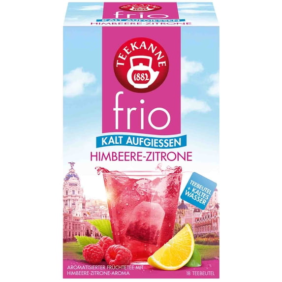 Teekanne Ice Tea FRIO cold brew: LEMON RASPBERRY -18 tea bags-1 box ...