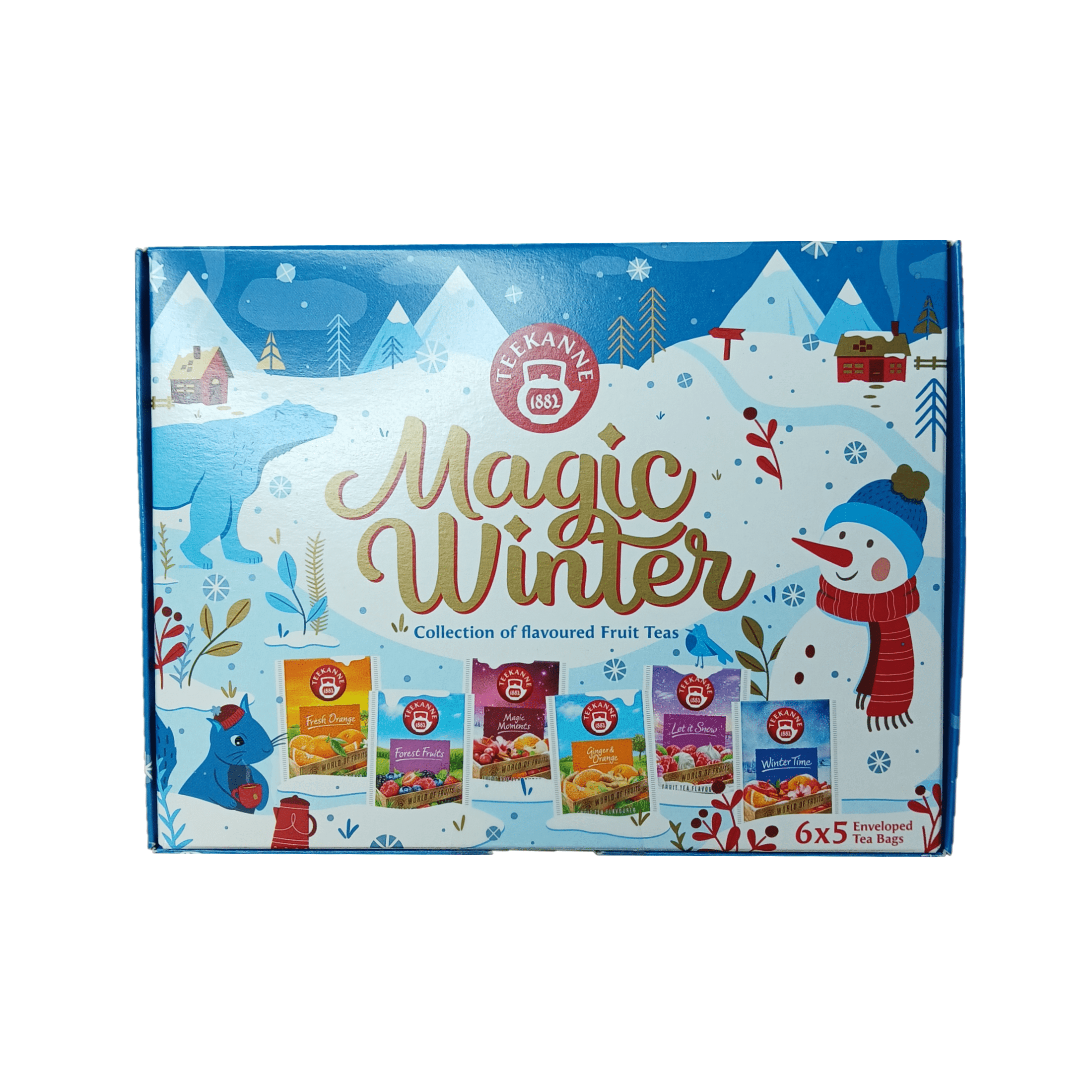 Teekanne Magic Winter Fruit Tea Variety Holiday Gift Box, 30 Tea Bags ...