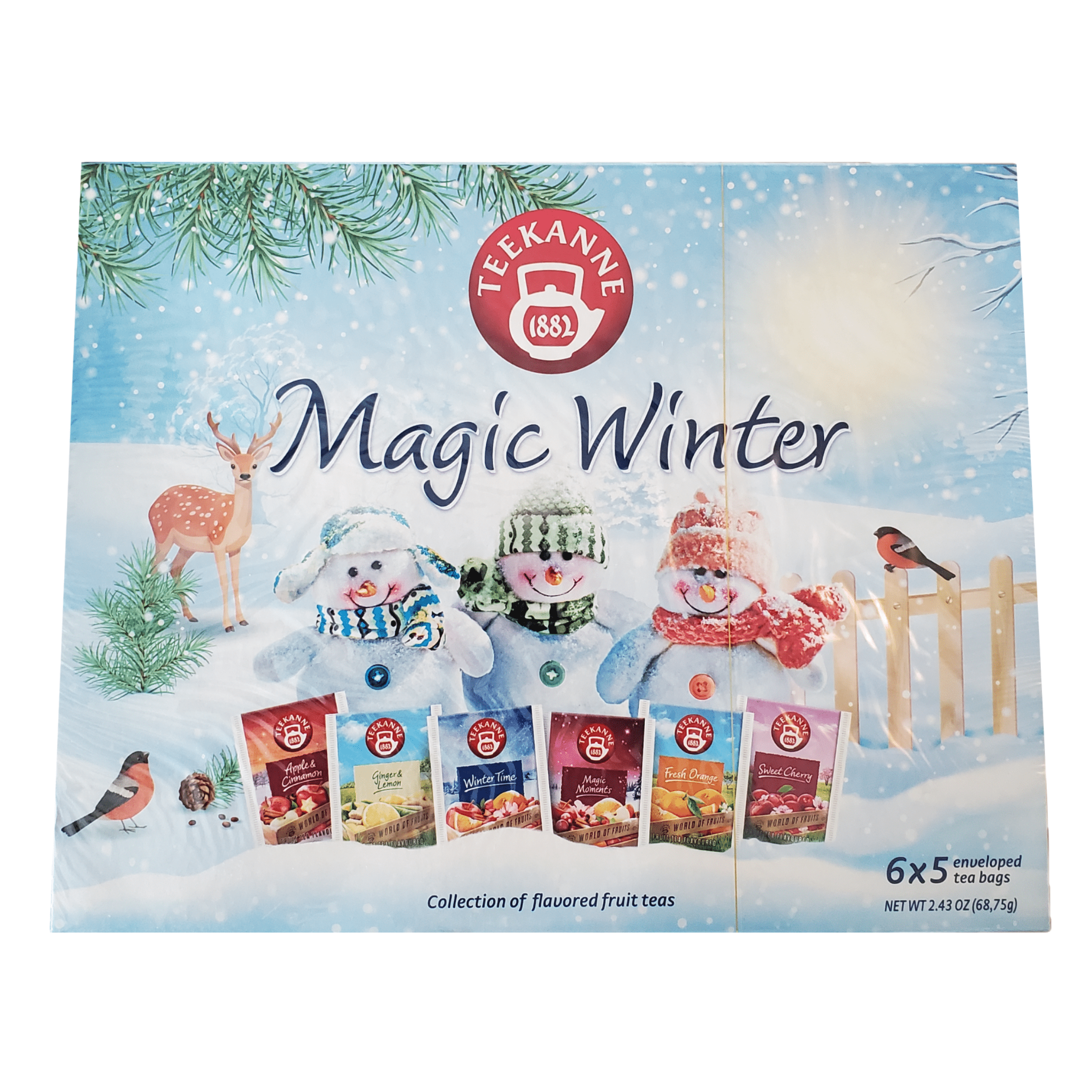Teekanne Magic Winter Fruit Tea Variety Holiday Gift Box, 30 Tea Bags ...