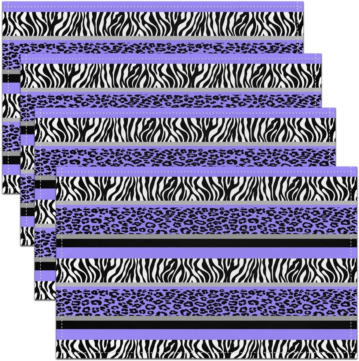 Teel Green Ombre Striped Table Place Mats Geometric Circle Stripes ...