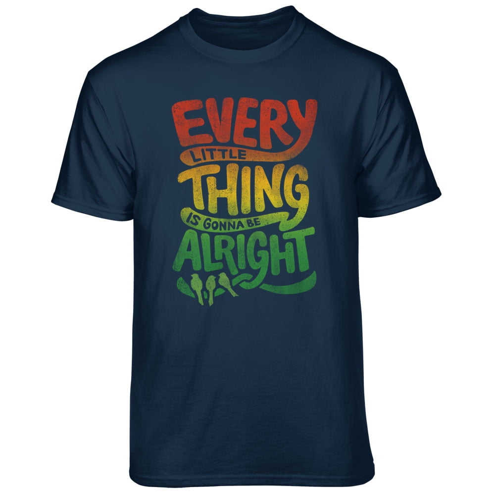 Teelocity Men's Navy Every Little Thing Is Gonna Be Alright Relaxed Fit ...