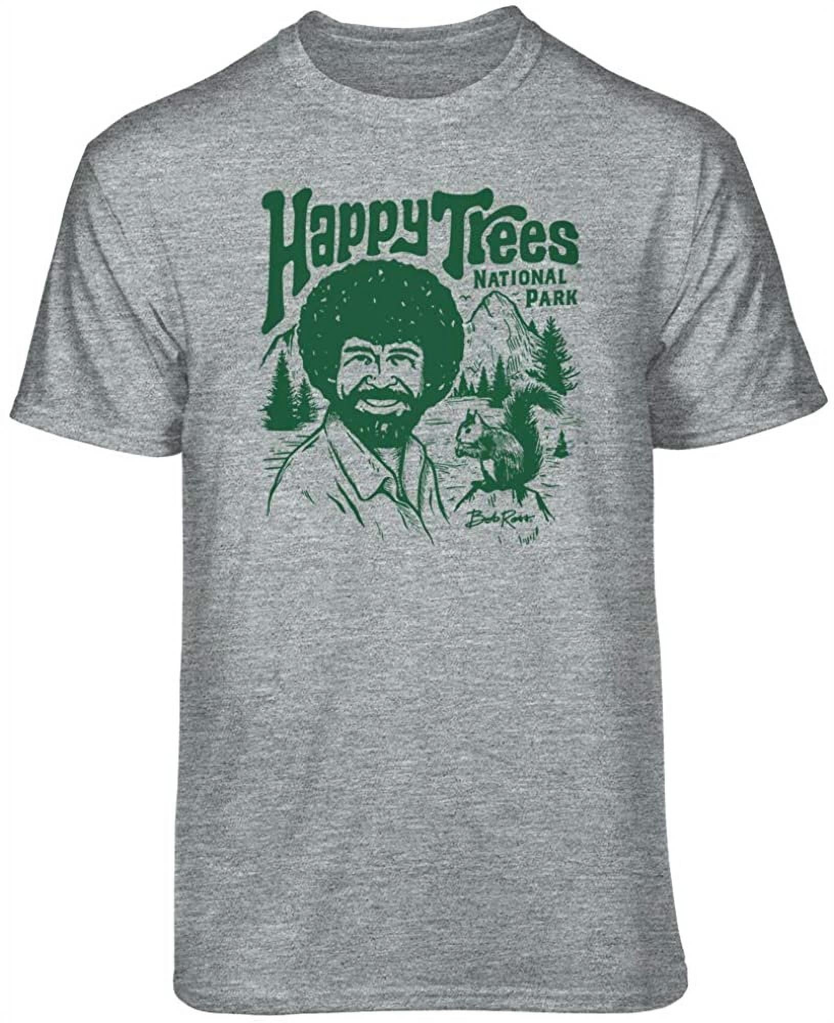 Teelocity Bob Ross National Park Athletic Heather Short Sleeve Graphic ...