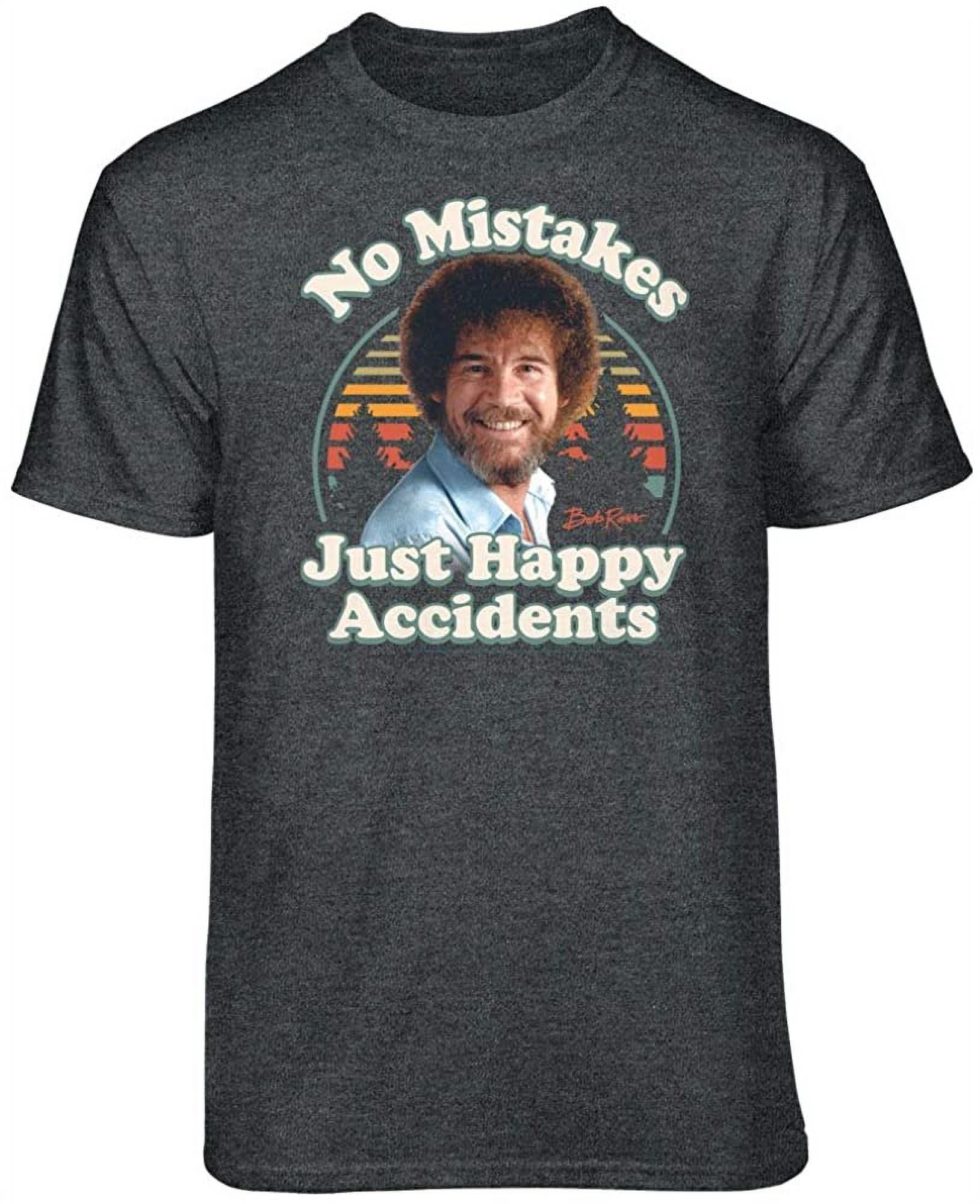 Teelocity Bob Ross No Mistakes Just Happy Accidents Charcoal Heather ...