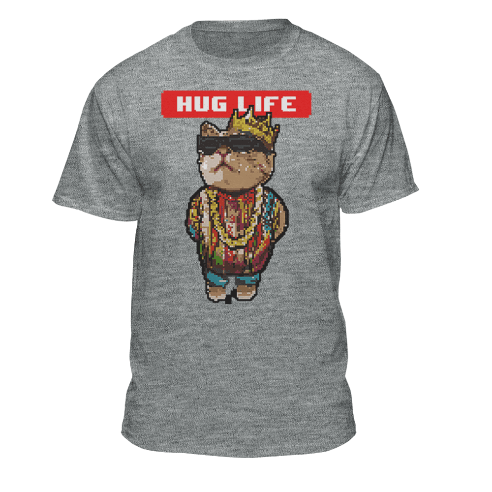 Teelocity Men's Funny 8Bit Rapper Cat Athletic Heather Relaxed Fit ...