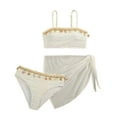 Teen 3 Piece Swimsuits for Girls Bikini Sets Beach Girls White Bathing ...