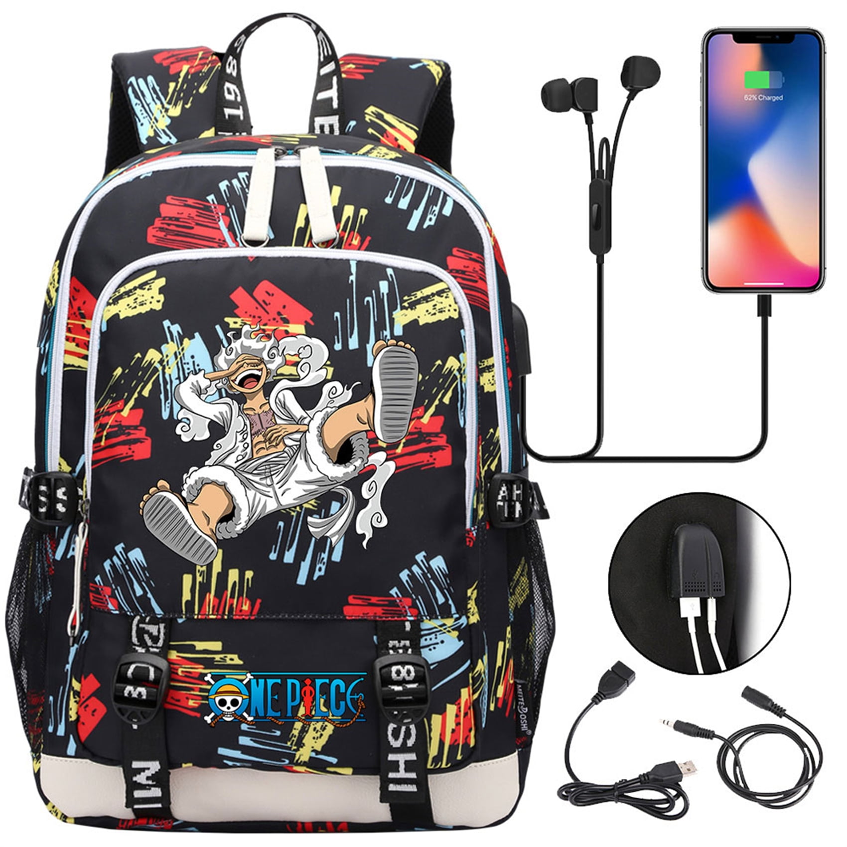 Teen Anime One Piece School Backpack Lightweight Daypack Waterproof ...