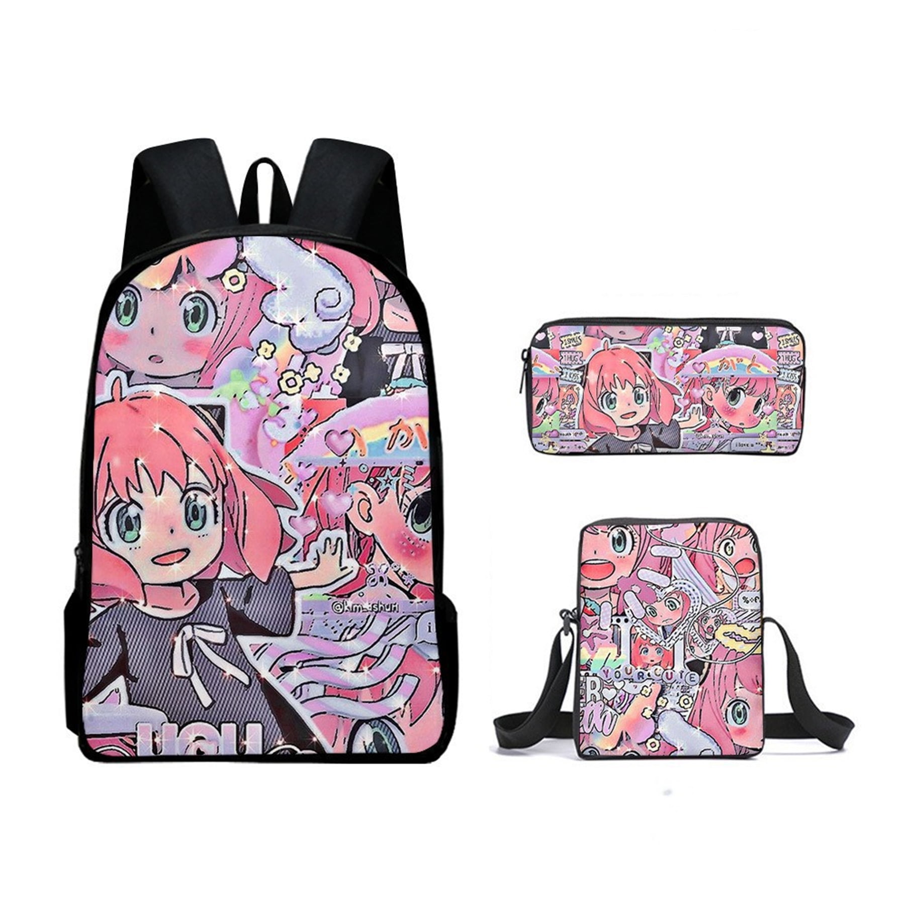 Teen Anime Spy Family Backpack with Shoulder Bag+Small Case Student 3 ...