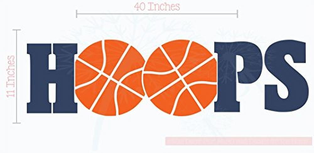 Teen Bedroom Décor Hoops Basketball Vinyl Lettering Wall Decals Sports ...