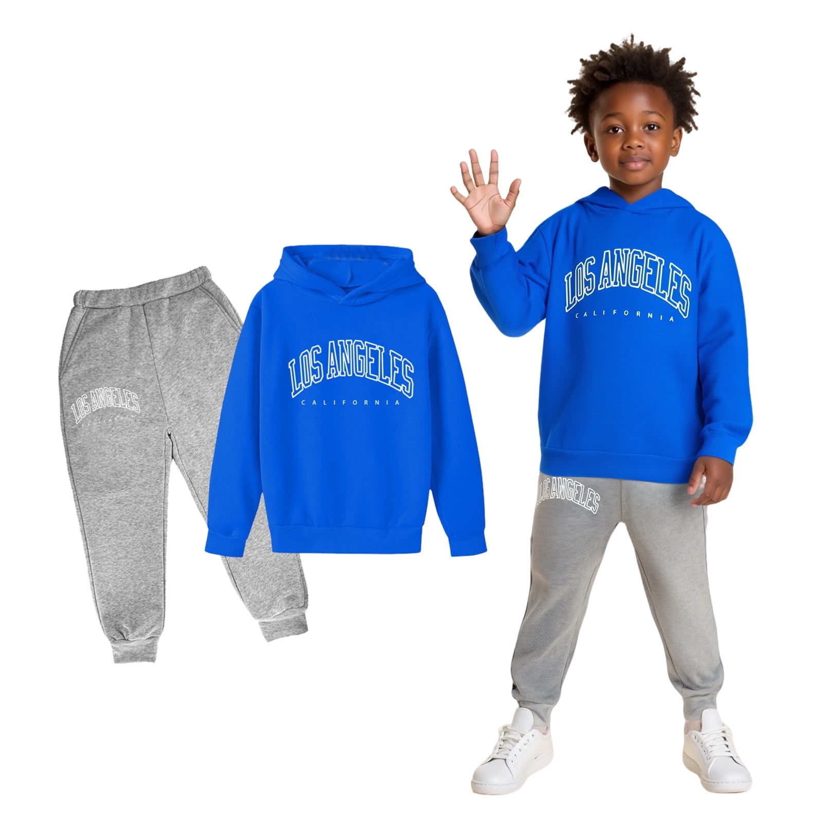 Teen Boys Athletic Sets Long Sleeve Basic Hoodie and Jogger Sweatpants ...