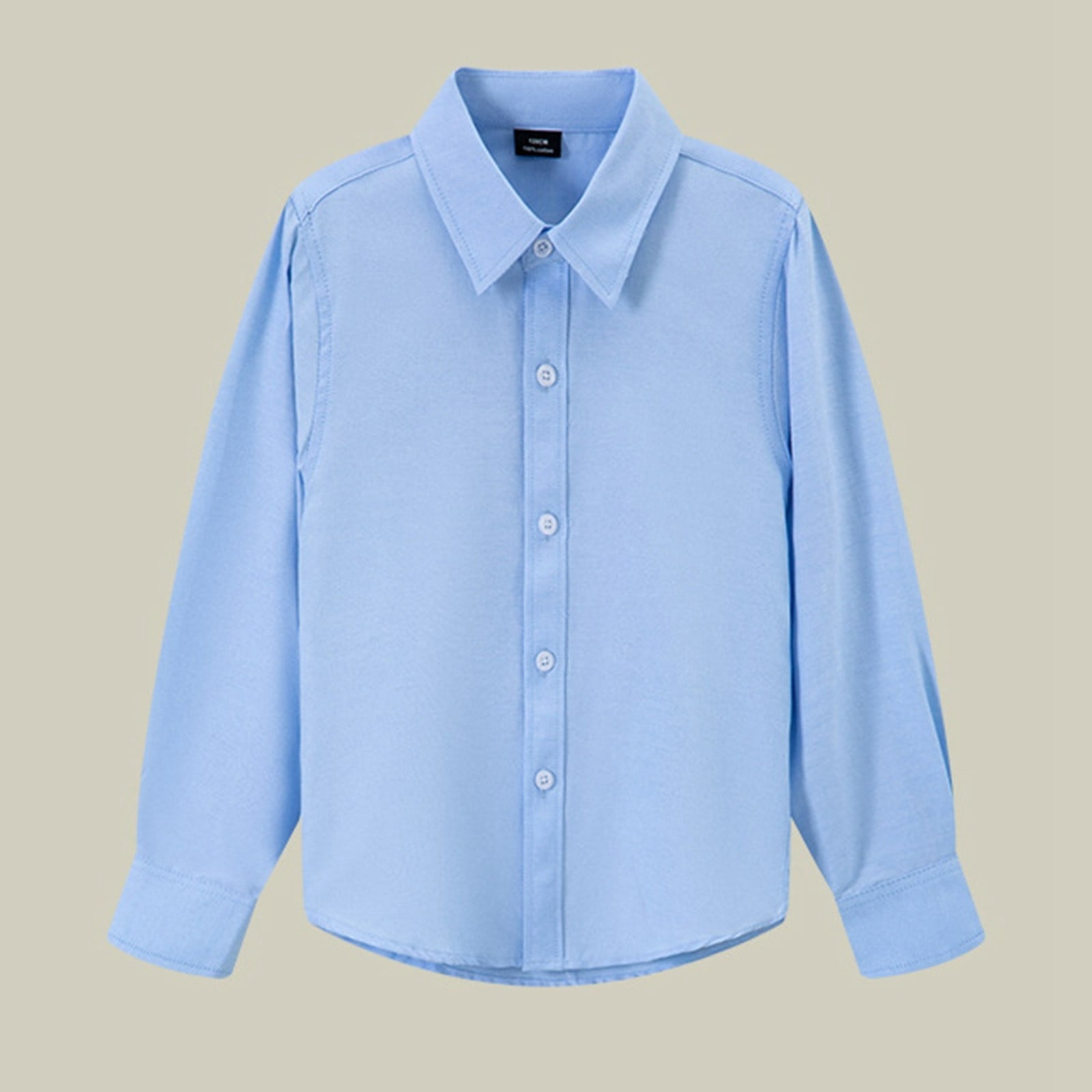 Teen Boys Button Down Shirts Boys Formal Outfit Blue Long Sleeve Shirt ...