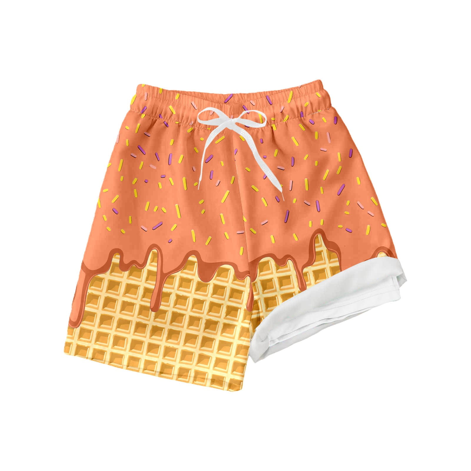 Teen Boys Swim Trunks Liner Boys Swimwear Cute Cool Dessert Print Boys ...