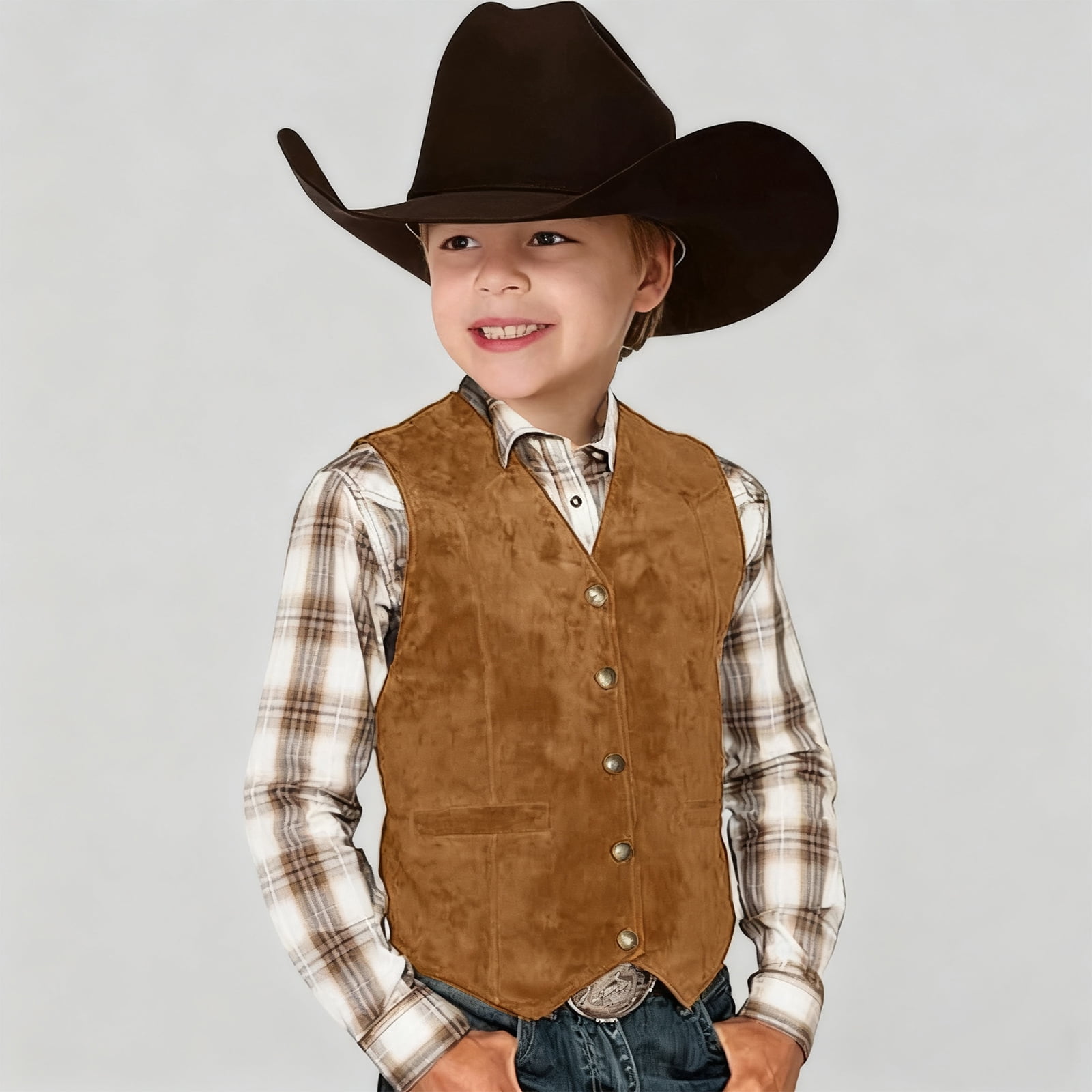 Teen Boys Vest Sleeveless 60s 70s Hippie Boys CowBoy Outfit Western ...
