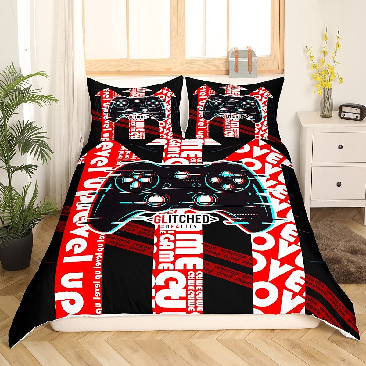 Teen Boys Video Games Duvet Cover Set,Kids Gamer Printed Comforter ...