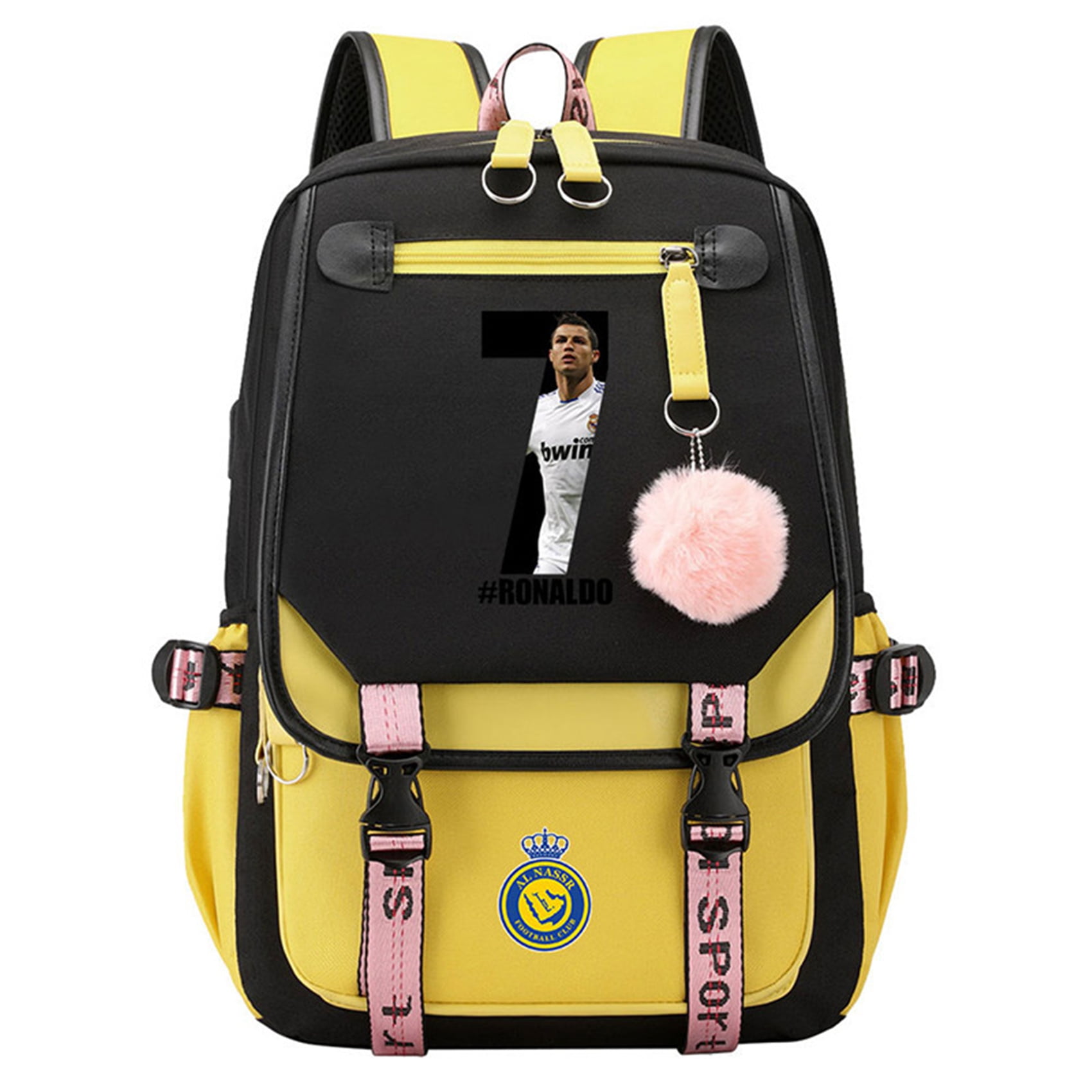 Teen Cristiano Ronaldo Backapck with USB Charging Port Large School ...