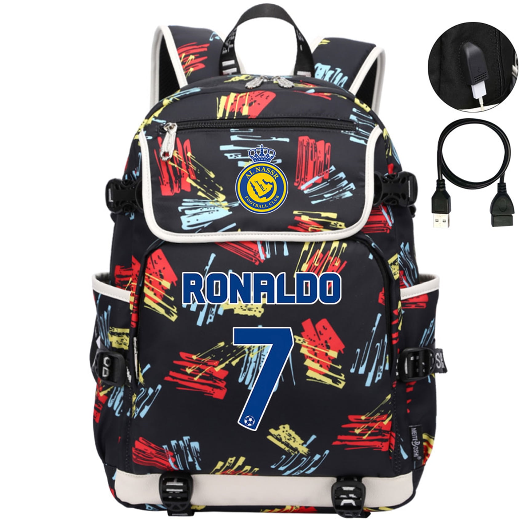 Teen Cristiano Ronaldo Backpack CR7 Rucksack Student School Bag Large ...