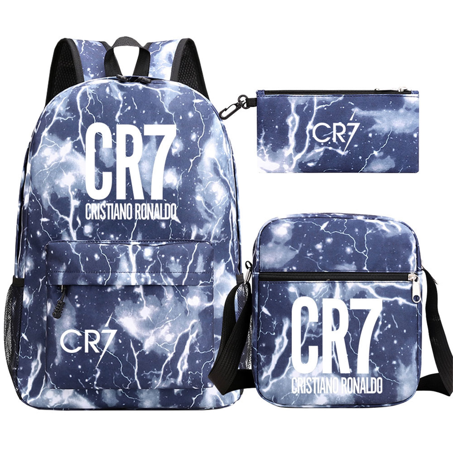 Teen Cristiano Ronaldo Backpack Shoulder Bag Small Case Set-CR7 Bookbag ...