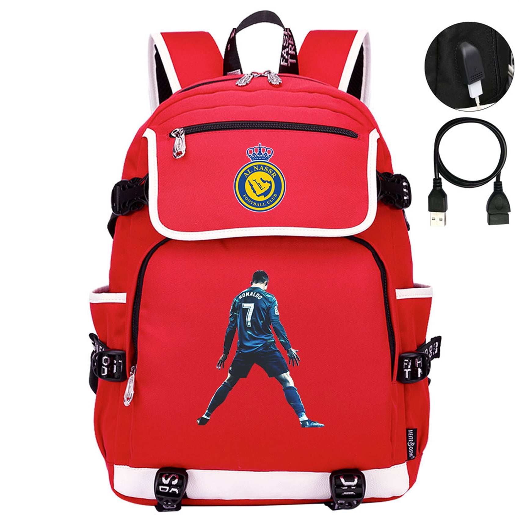 Teen Cristiano Ronaldo School Backpack-CR7 Casual Daypack Waterproof ...