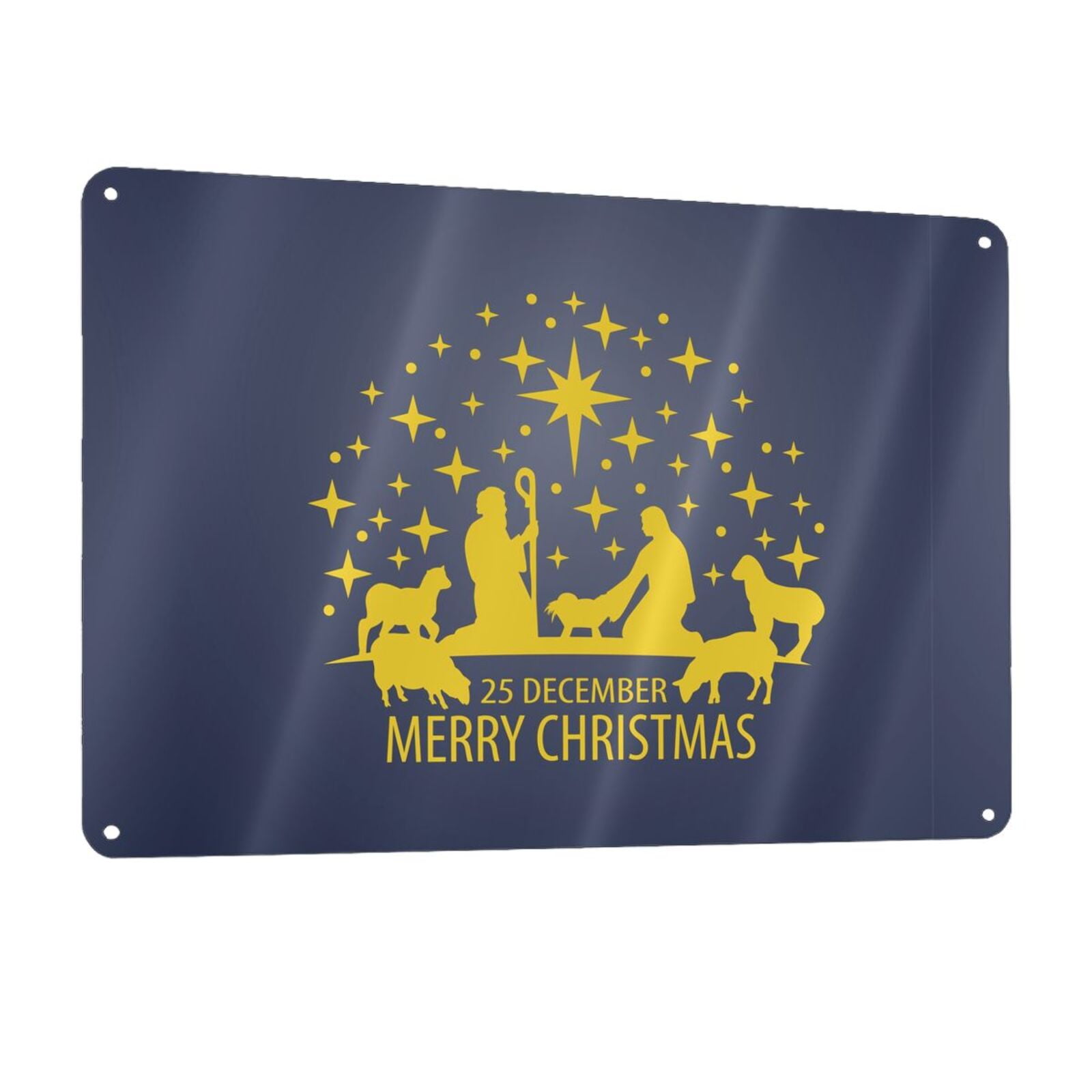 Christmas Christian Nativity Scene Pattern Sign 12x8in Indoor Outdoor ...