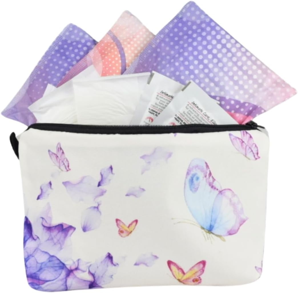 Teen First Period Pouch with Sanitary Napkins/Pads, Panty Liners, Wipes ...