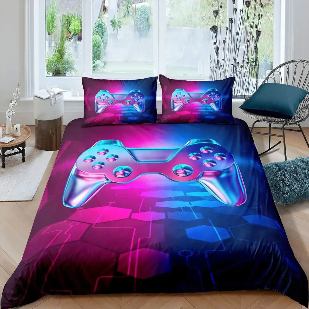 Teen Gamepad Duvet Cover Modern Gamer Comforter Cover Video Game ...