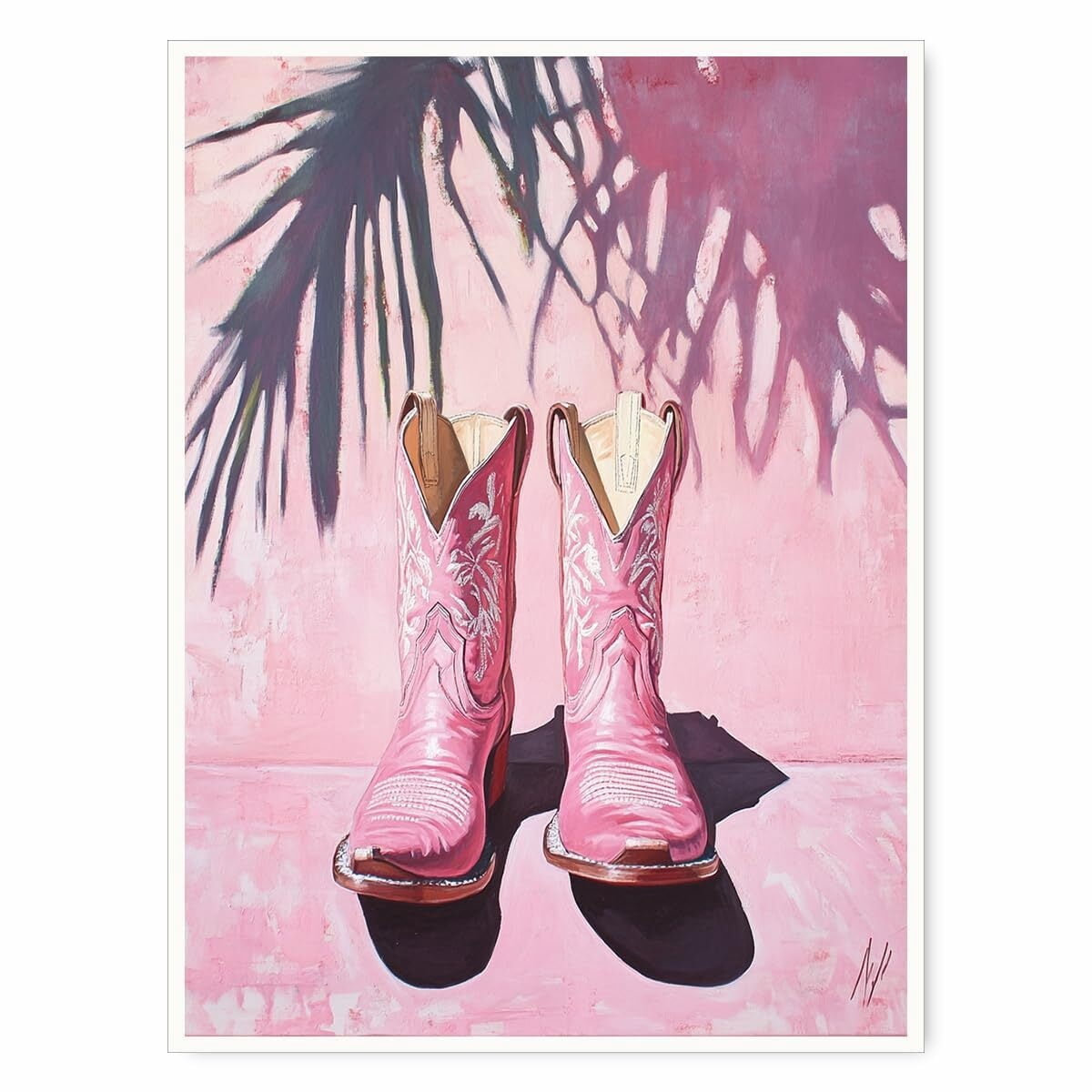 Teen Girl Dorm Room Decor Preppy Pink Cowgirl Boots Disco Ball Poster ...