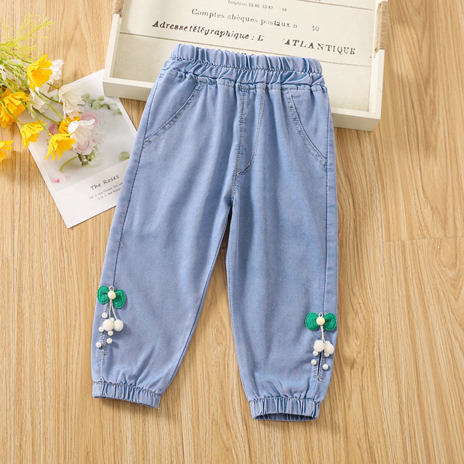 Teen Girl Jeans Girls Flare Jeans Embroidered High Waisted Girls Wide ...