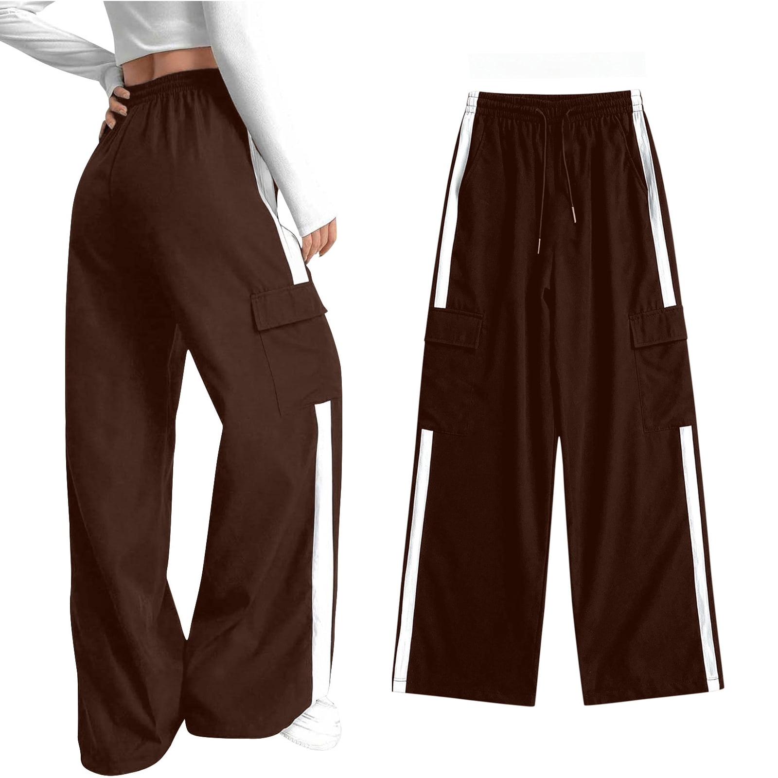 Teen Girl Sweatpants Elastic Waistband Baggy Cargo Pants Loose Fit ...