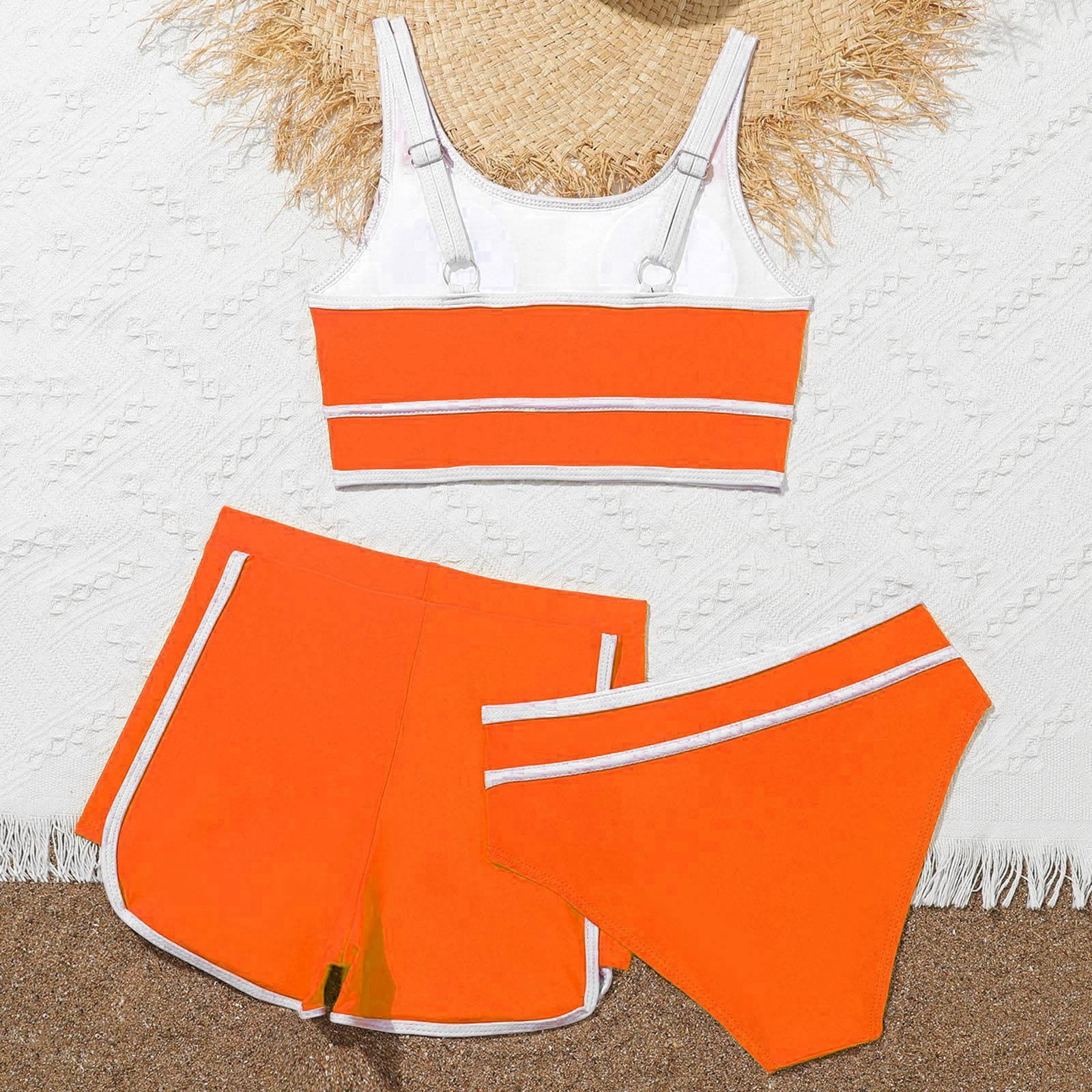 Girls Swimsuits 3 piece Bikini Set Swimwear with Shorts for Girl 13-14 ...