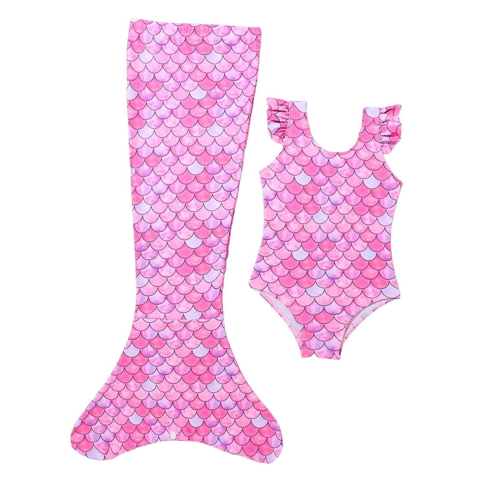 Teen Girl Swimsuit Halter Girls Rash Guard Swimsuit Tiered Ruffle Fish ...