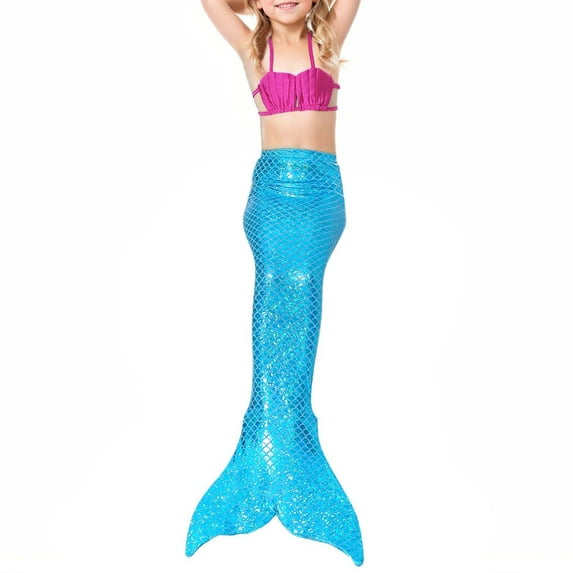 Teen Girl's 3 Piece Bikini Bathing Suit Fish Tail Set Tween Swimsuit ...