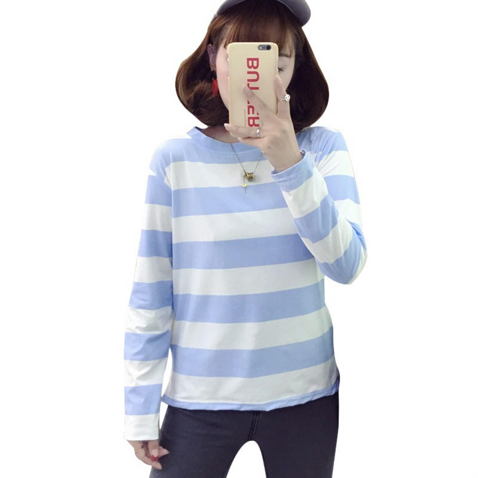 Teen Girl's Long Sleeve T Shirt Teen Girl Striped Tee Crew Neck Wide ...