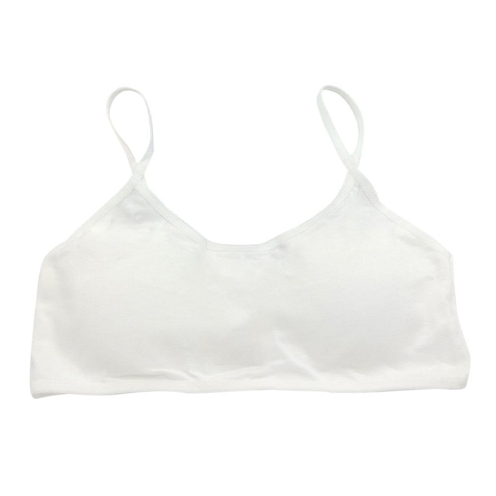Teen Girls Big Girls Cotton Development Bra Crop Bra Cami Training Bra ...