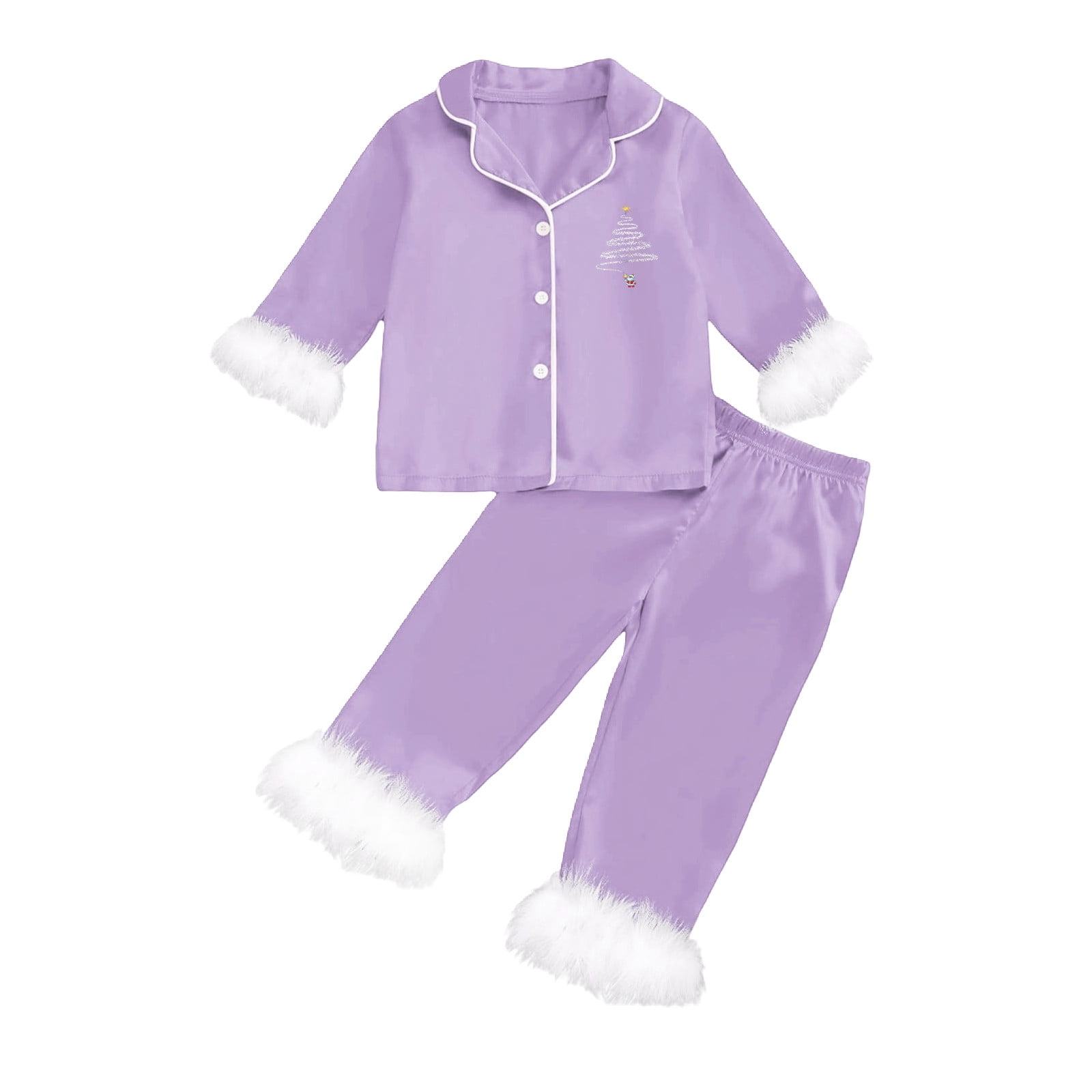 Teen Girls Christmas Pajamas Santa Pajamas Satin Pajamas Kids Girls ...