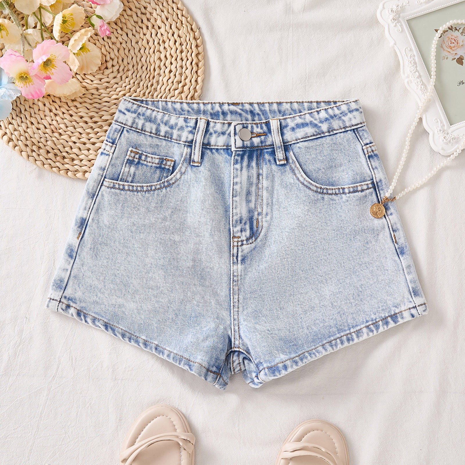 Teen Girls' Denim Shorts Jeans for Teen Girls High Waisted Denim Shorts ...