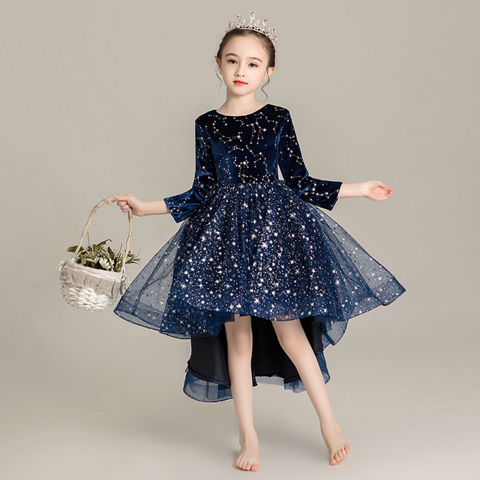 Teen Girls Dresses Cute Sequin Glitter Costume Party Carnival Gown ...