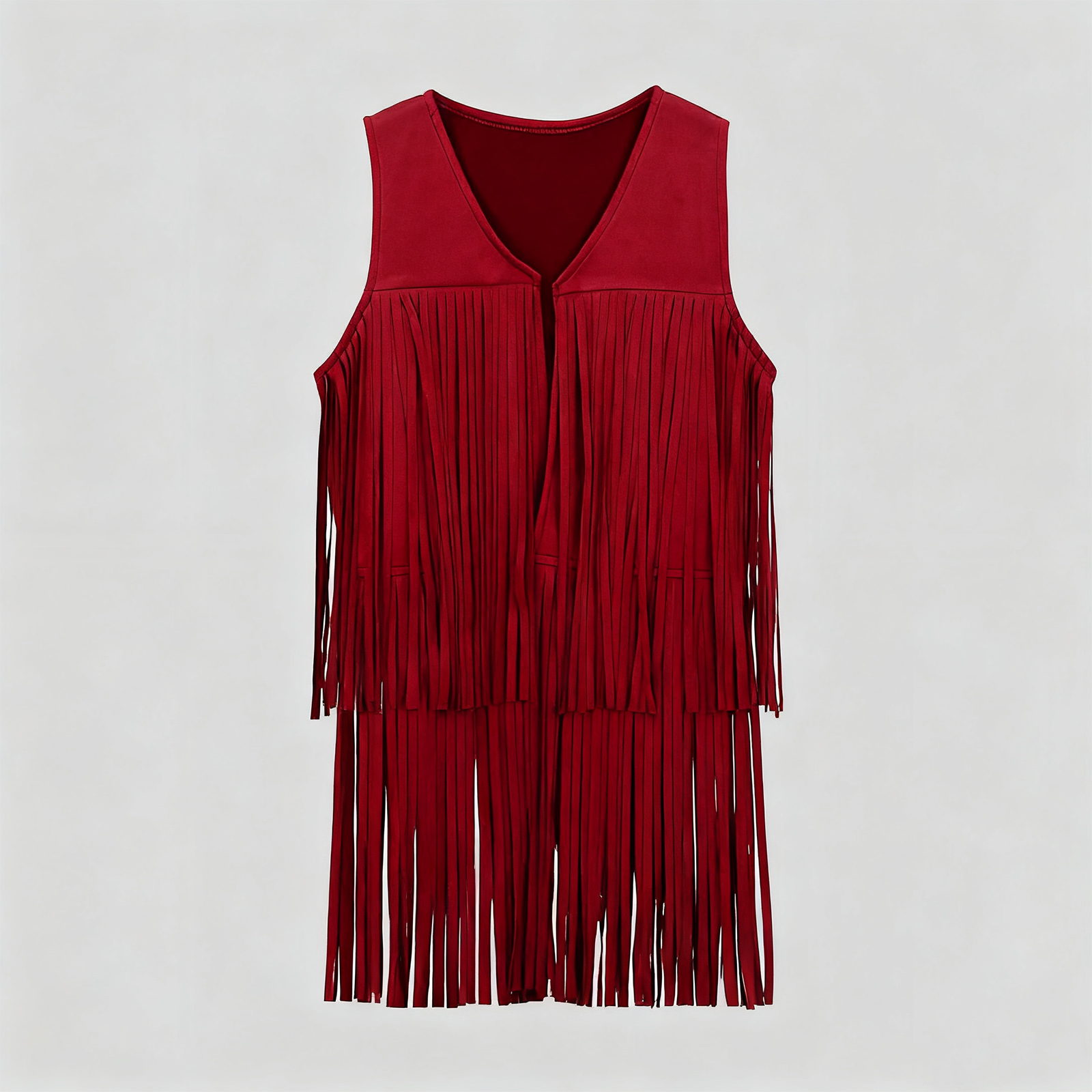 Teen Girls Fringe Vest Suede Vest Tassel Sleeveless 70s Hippie Cowgirl ...
