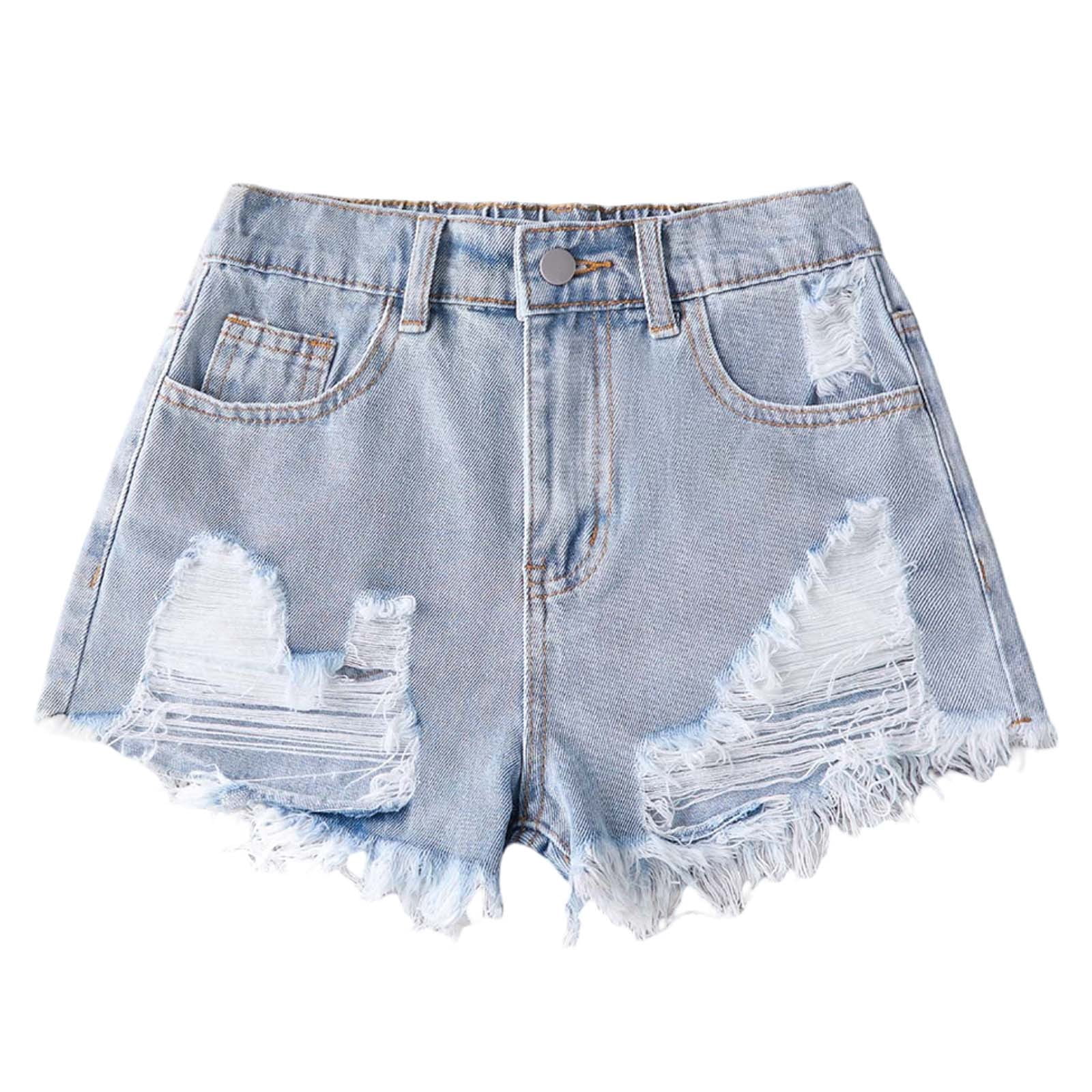 Teen Girls Jean Shorts Trendy High Waist Straight Leg Shorts with ...