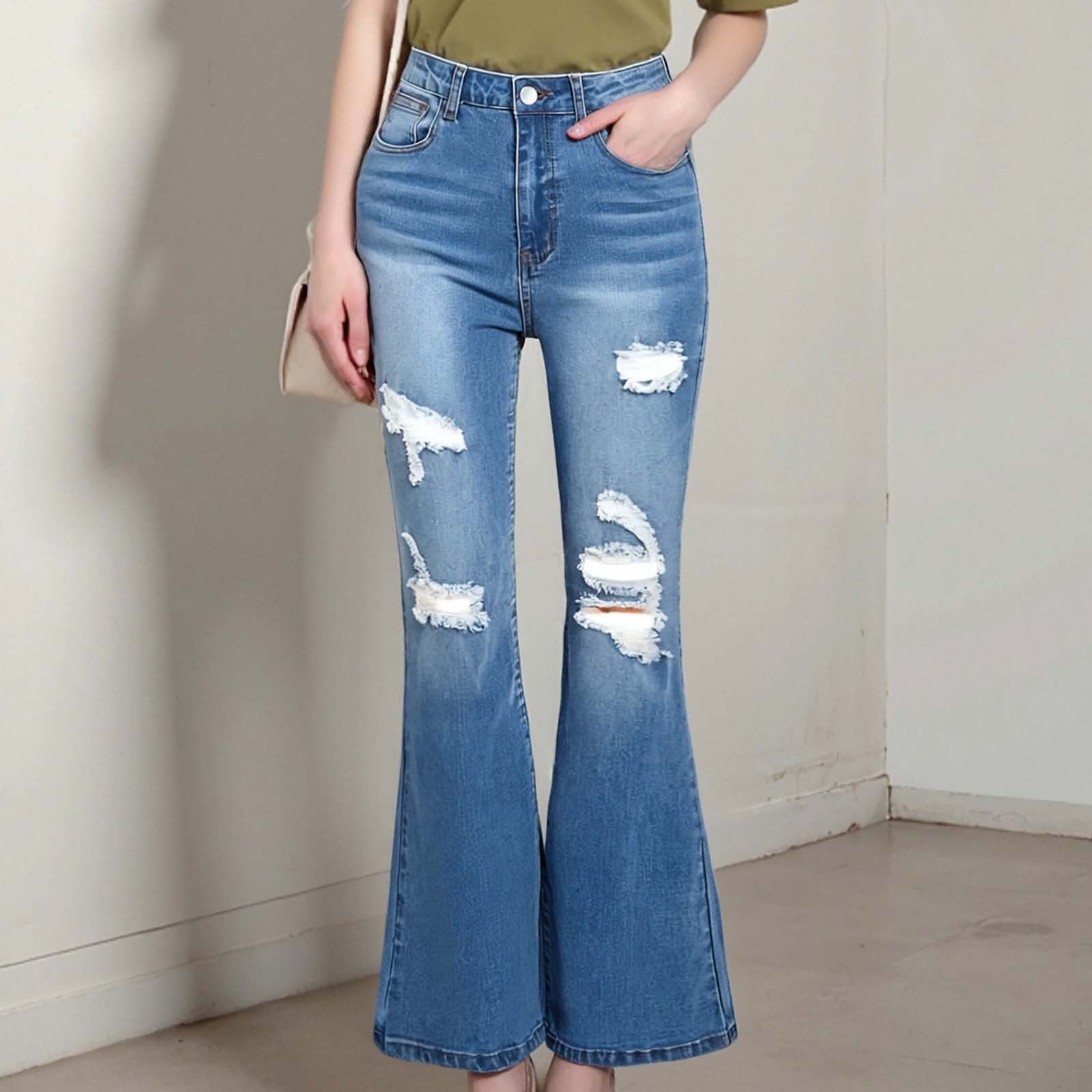 Teen Girls Jeans Ripped Jeans Flared Jeans High Waist Baggy Jeans Girls ...