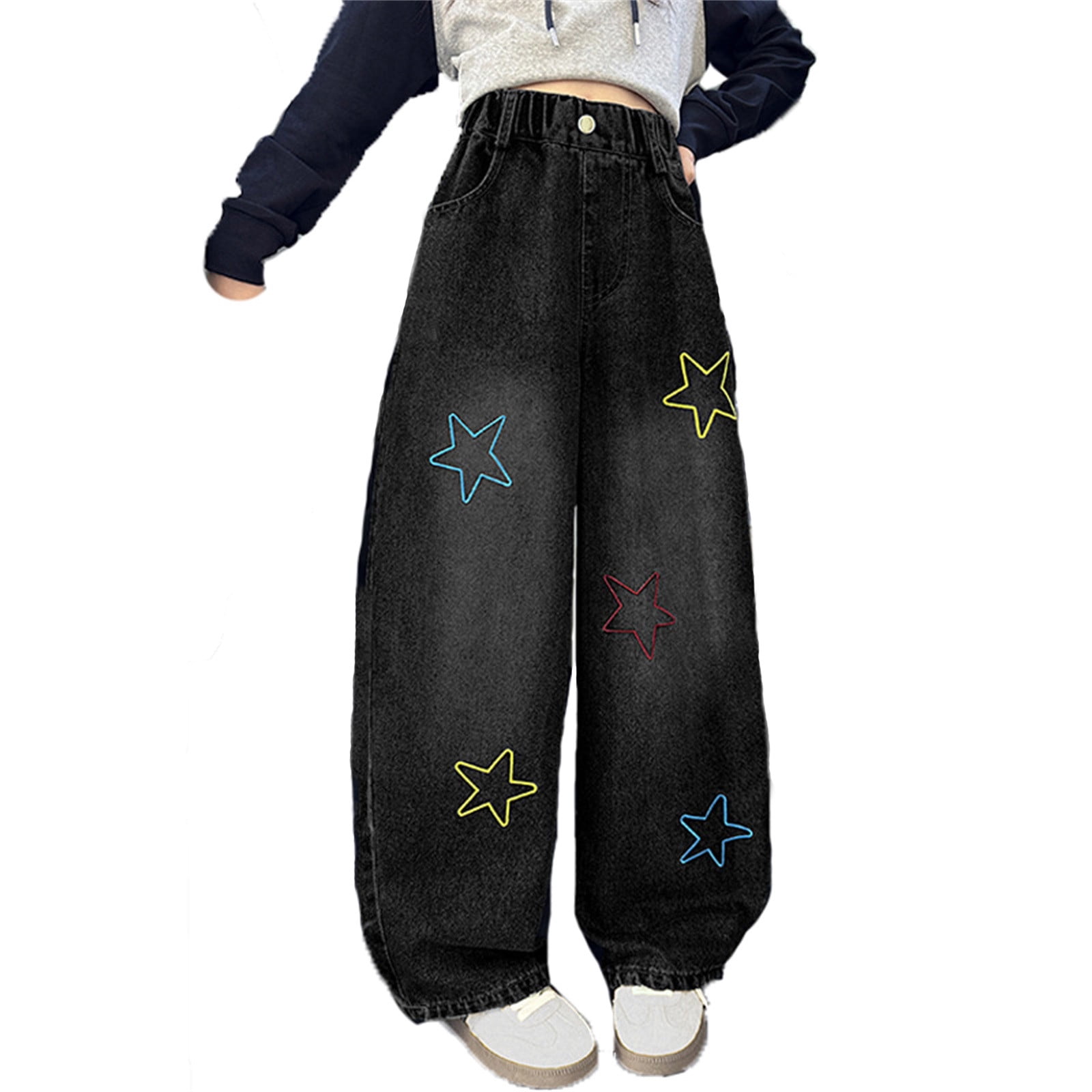 Teen Girls' Jeans Star Jeans Straight Leg Jeans Wide Leg Jeans Girls ...