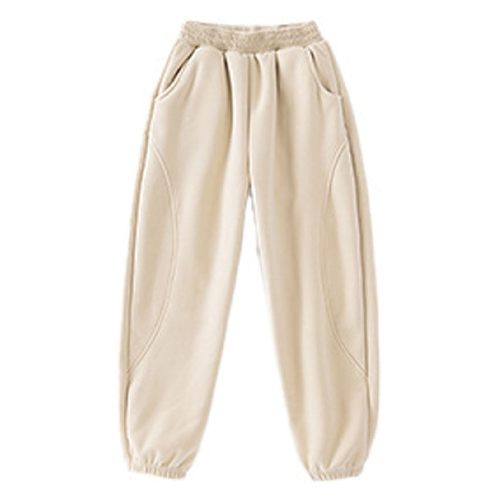 Teen Girls Long pants Beige High Waisted Pull On Girl Summer Clothes ...