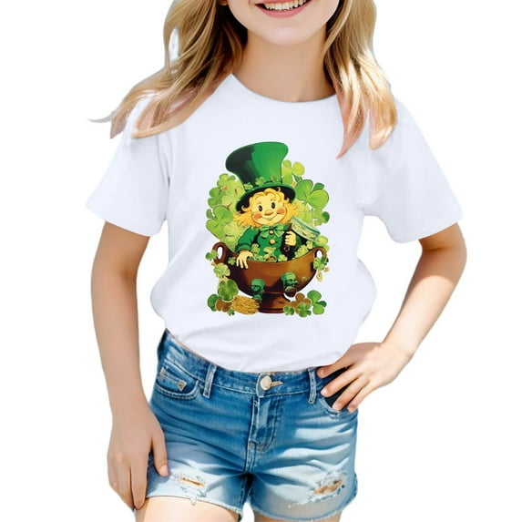 Teen Girls St Patricks Day Holiday T Shirt Short Sleeve Trendy Prints ...
