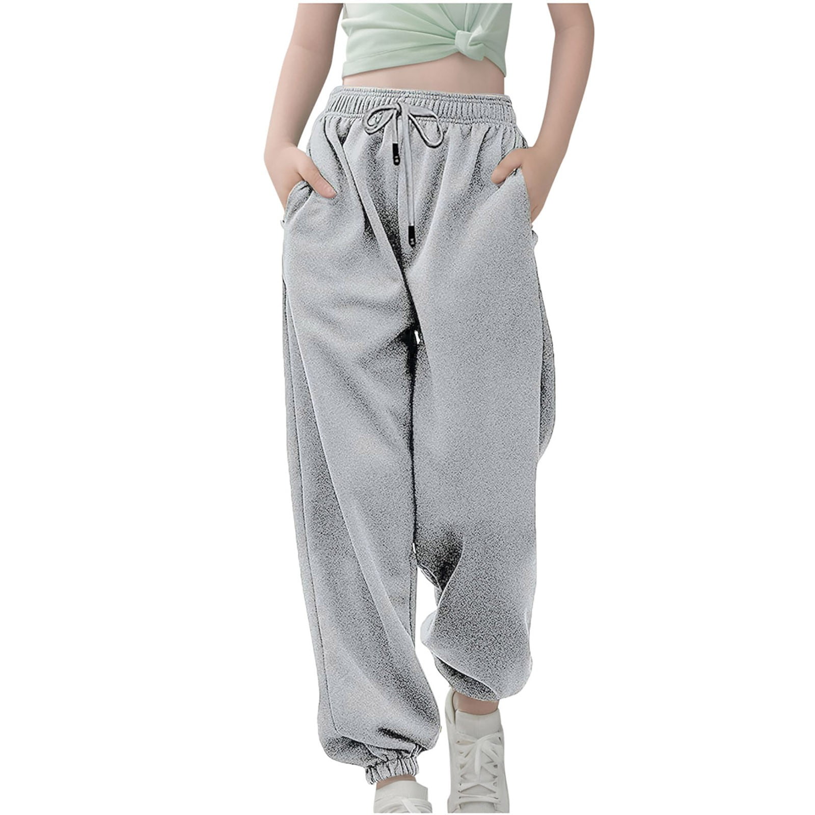 Teen Girls Sweatpants Baggy High Waist Elastic Jogger Pants Clothes ...