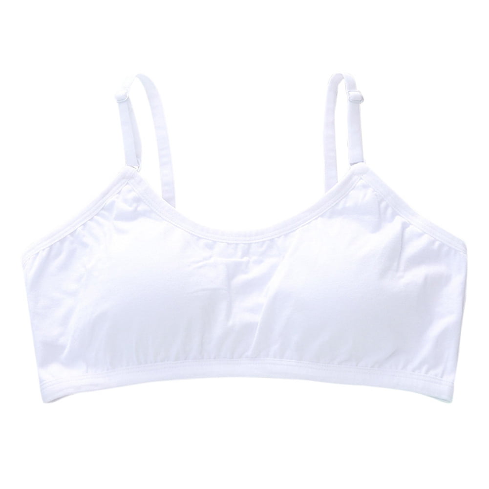 Teen Girls Training Bra Seamless Cotton Cami Wireless Bras Elastic Thin ...