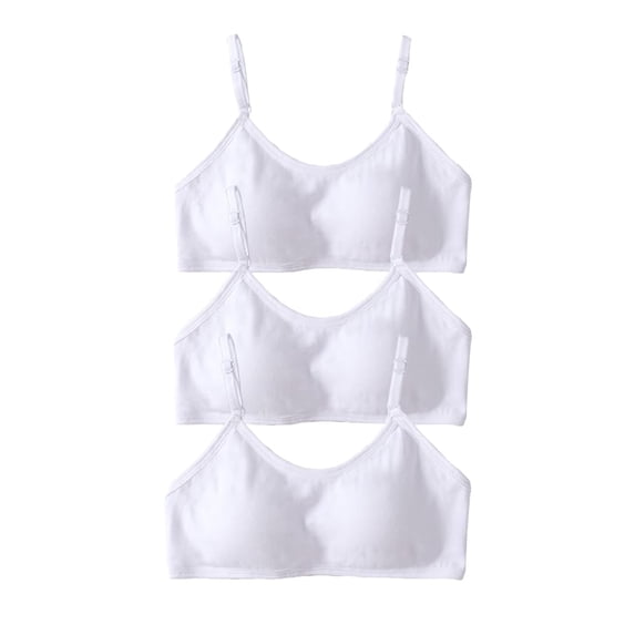 Teen Girls' Training Starter Bras Cami Fixed Pads Training Bra Seamless ...